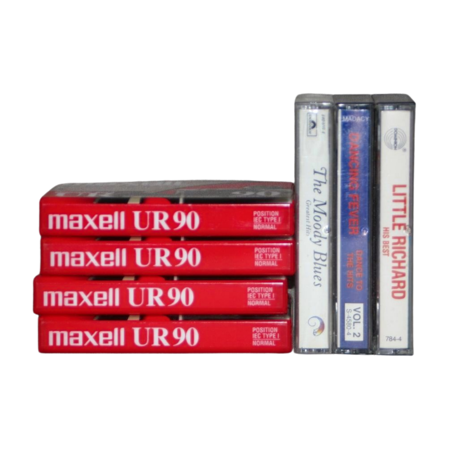 New Blank Cassettes (Maxell UR 90) With 3 Older Rock and Roll Tapes ...