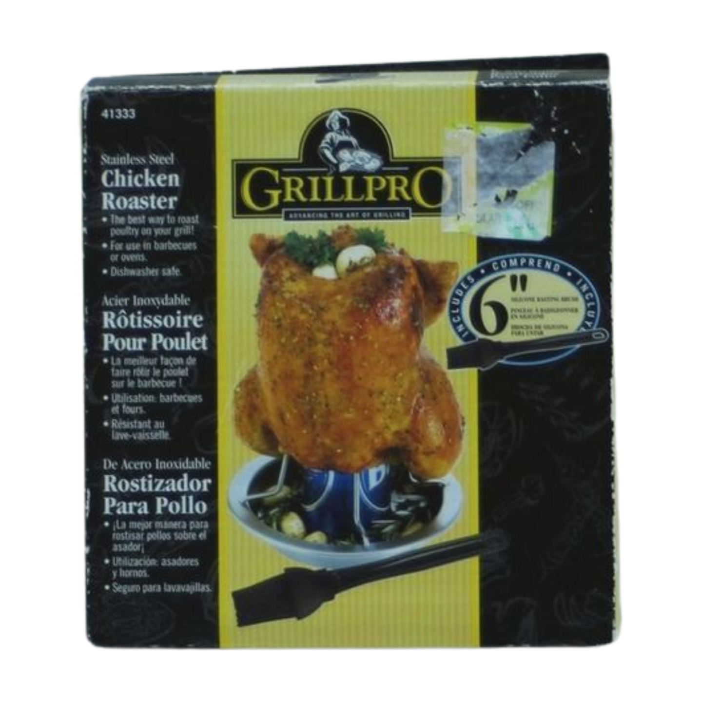 New Grill Pro Silver Stainless Steel Poultry Chicken Roaster New In Box ...