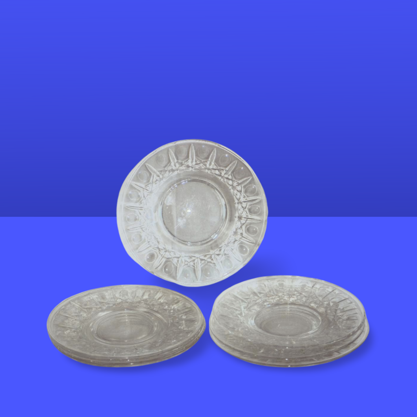 Seven Clear Glass Dessert Plates In Stunning Condition | Goodwill Niagara