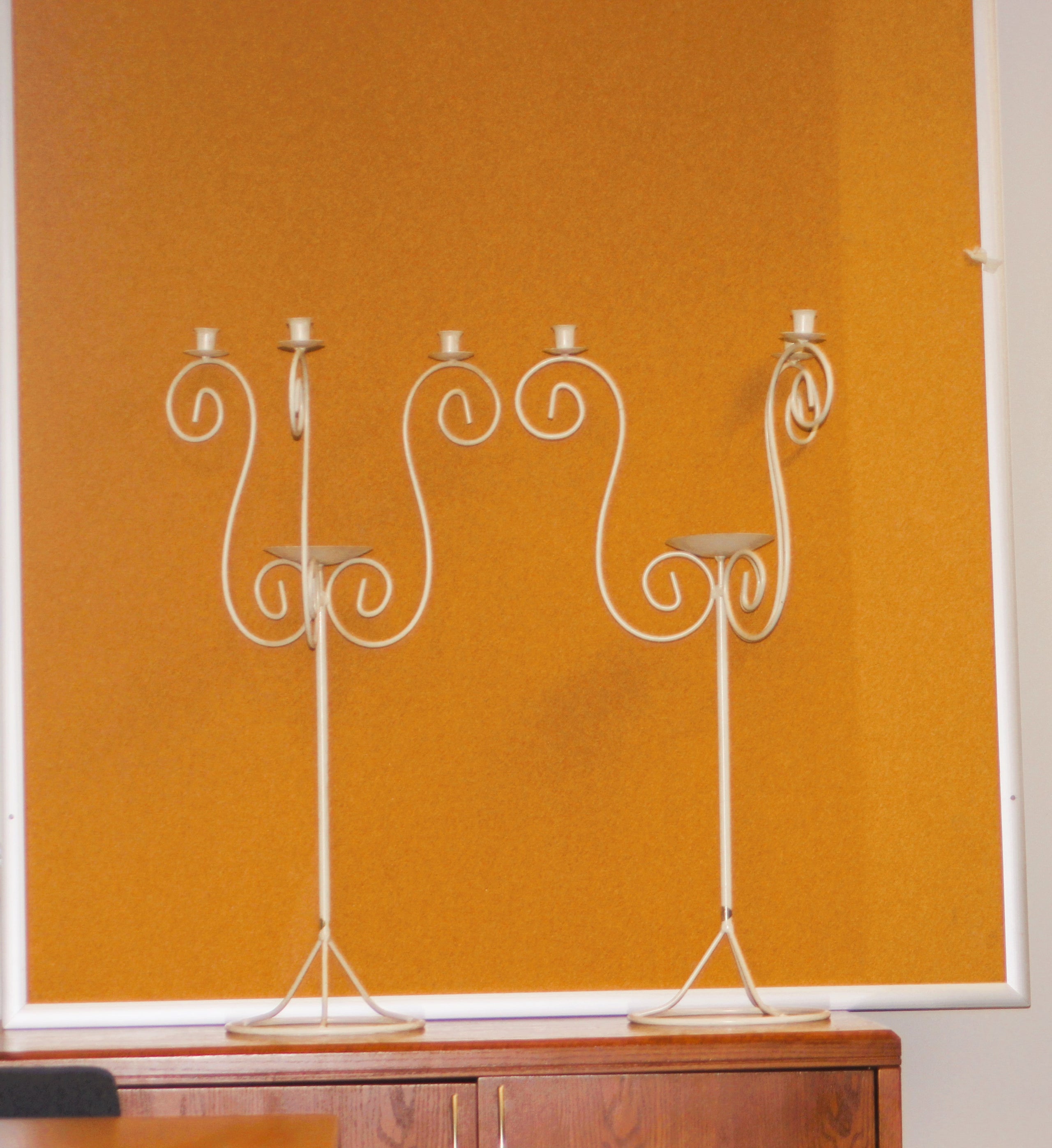Two White Candle Mount Candelabras | Goodwill Niagara